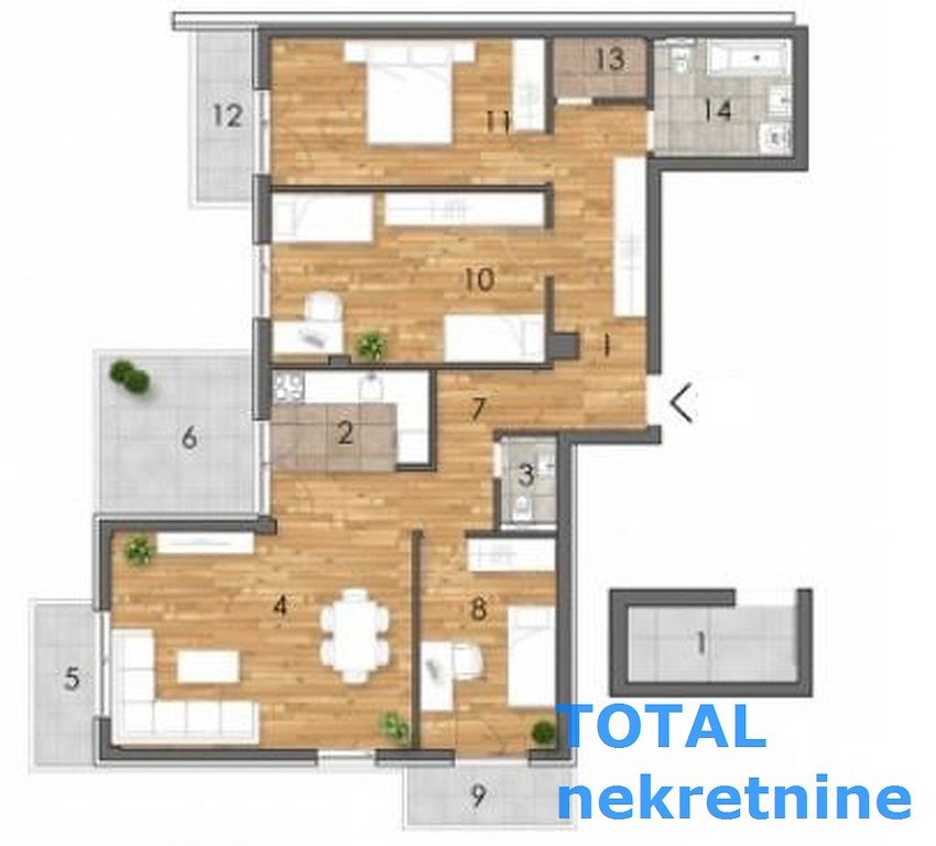 Stan,NOVI SAD,TELEP 120.00m2,222480€ , ID: 1092708