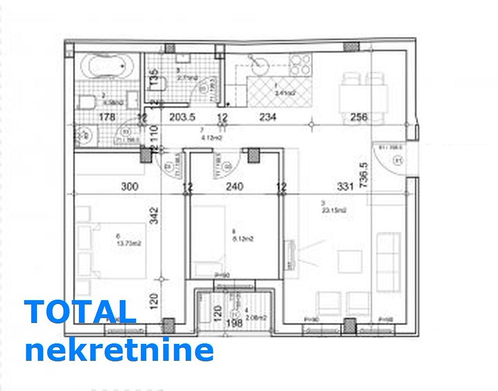 Stan,NOVI SAD,TELEP 62.00m2,124530€ , ID: 1093160