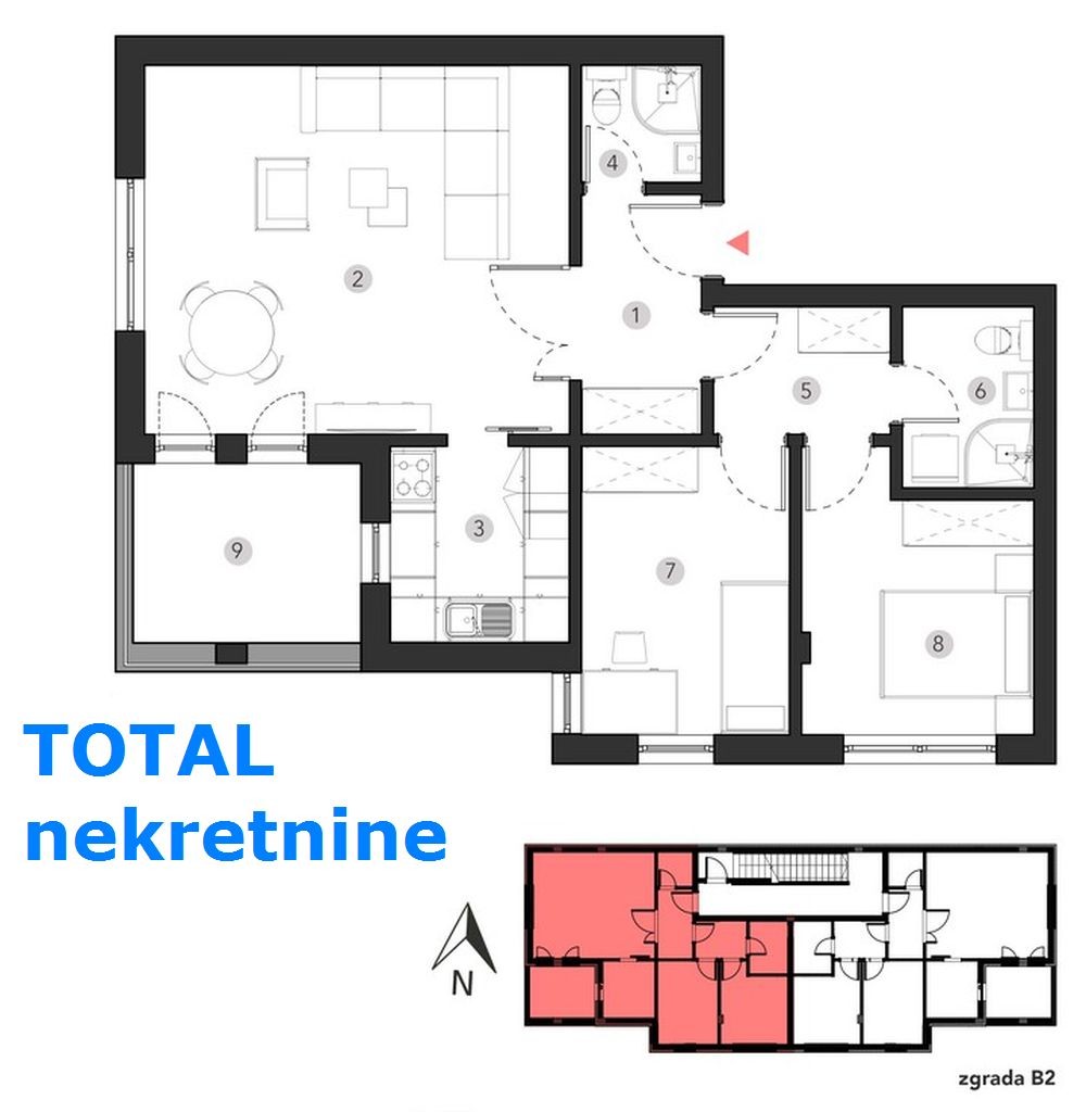 Stan,SREMSKA KAMENICA,POPOVICA 75.00m2,220935€ , ID: 1093698