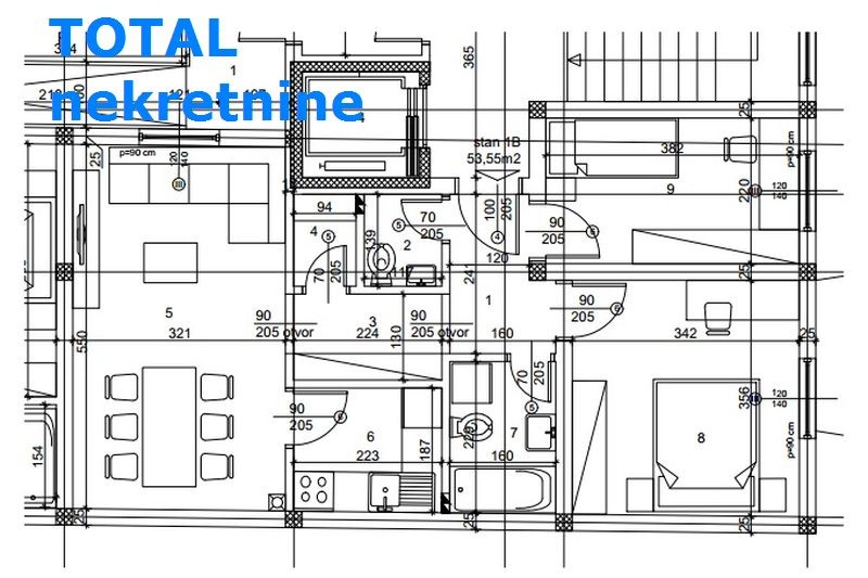 Stan,NOVI SAD,CENTAR 54.00m2,133490€ , ID: 1082030