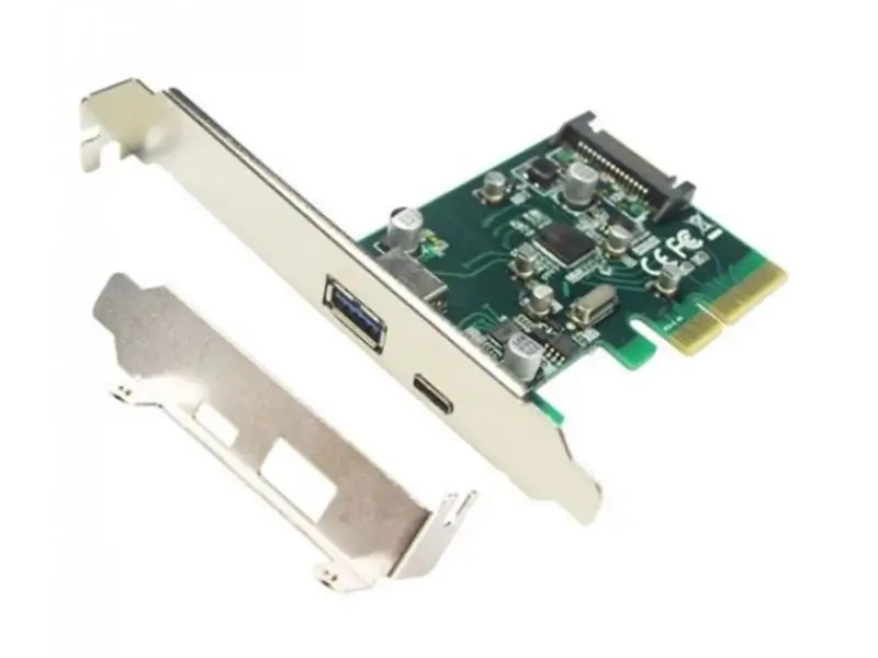 E-GREEN PCI-EXPRESS KONTROLER NA USB 3.1 TIP A + USB-C HOST CONTROLER (ASMEDIA 1142) (KON00382)