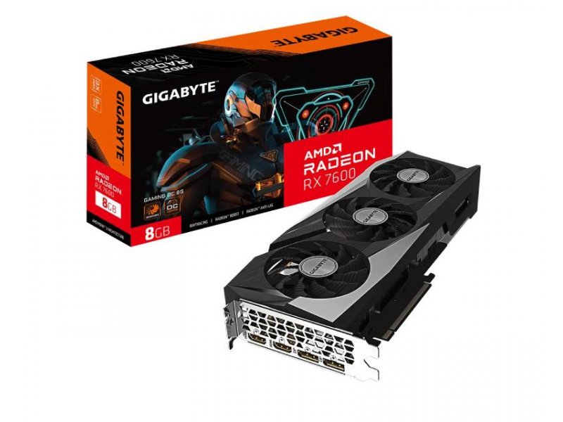 GIGABYTE AMD RADEON RX 7600 8GB 128BIT GV-R76GAMING OC-8GD