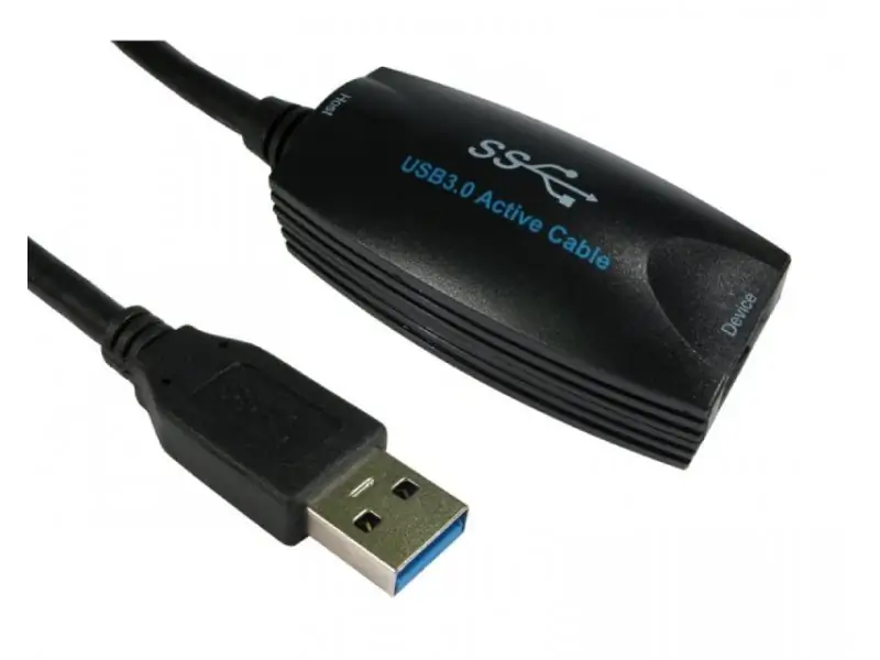 E-GREEN KABL SA POJAČIVAČEM 3.0 USB A (M) – USB A (F) 5M CRNI