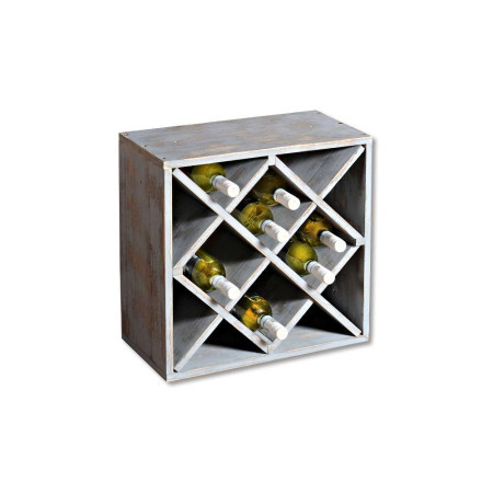 Kesper ksp69245 polica za vino sivo drvo 20 boca 50x50x25cm