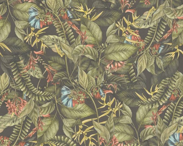 LIVINGWALLS WALLPAPER «FLORAL, BLUE, GREEN, RED» 394251