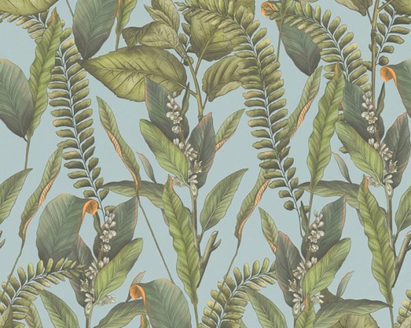 LIVINGWALLS WALLPAPER «FLORAL, BLUE, GREEN» 394133