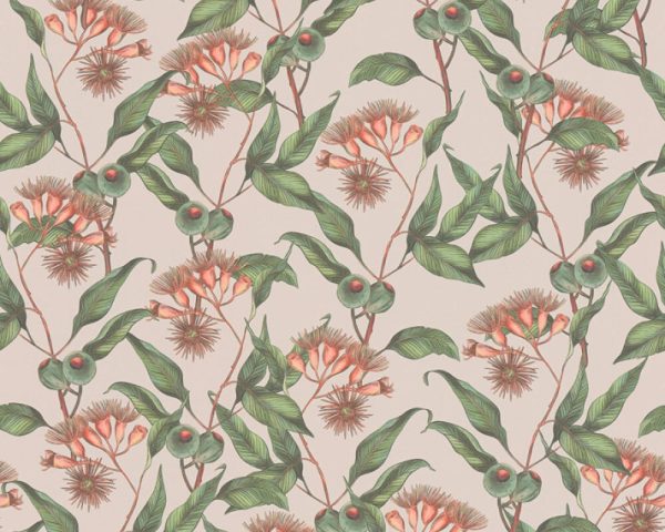 LIVINGWALLS WALLPAPER «FLORAL, GREEN, PINK, RED» 394303