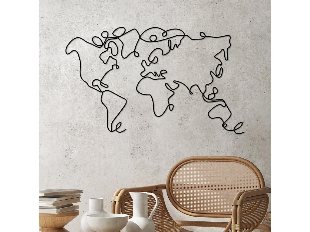 Wallity Metalni ukras za zid World Map