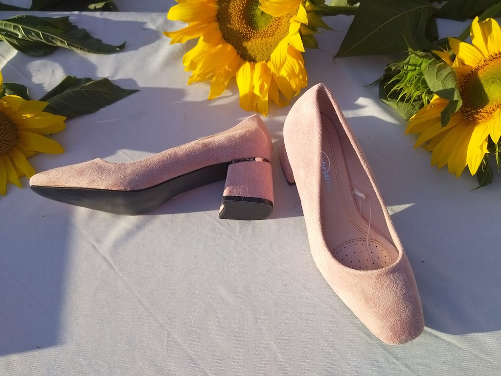 Ženske cipele na malu petu velur (L5802) pink