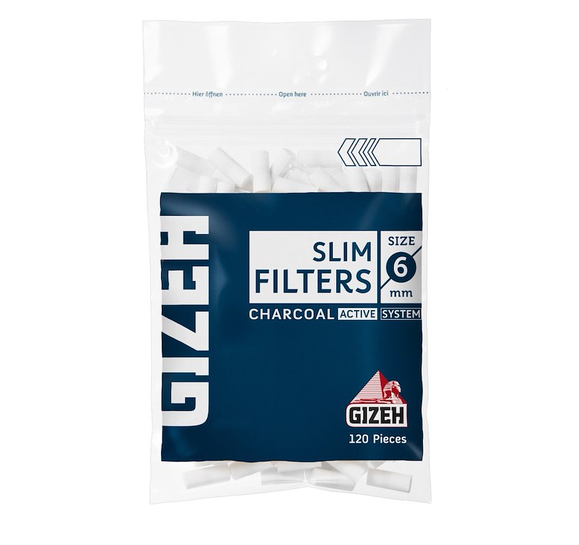 GIZEH SLIM FILTER 6mm CHARCOAL