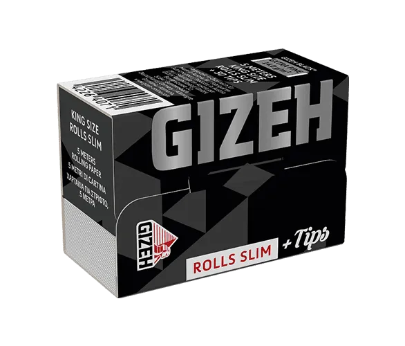 GIZEH BLACK® EXTRA FINE ROLLS SLIM 5m + TIPS