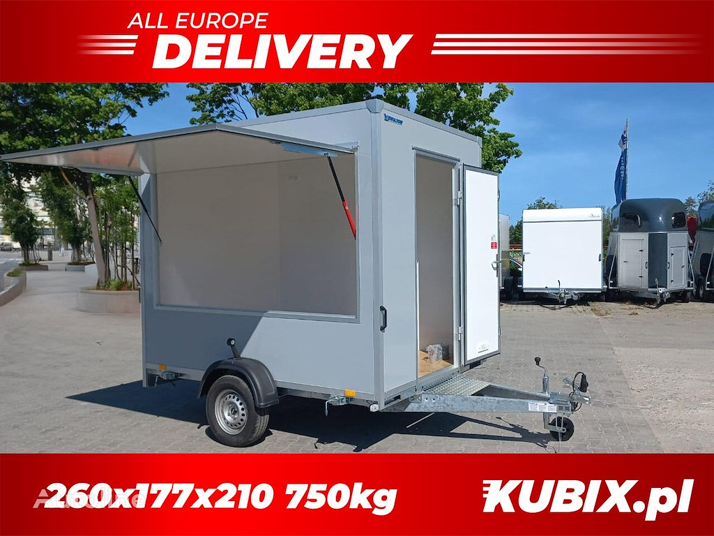 Nova Kubix ON STOCK! PRZYCZEPA LEKKA 260X177X210, 750 kg catering trailer prikolica kiosk