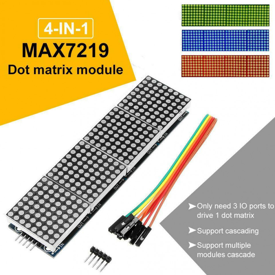 Četvorostruki LED dot matrix modul 8x8 crveni