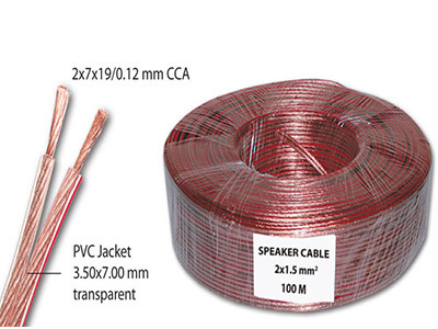Kabl za zvučnike 2x1.5mm2 providni CCA