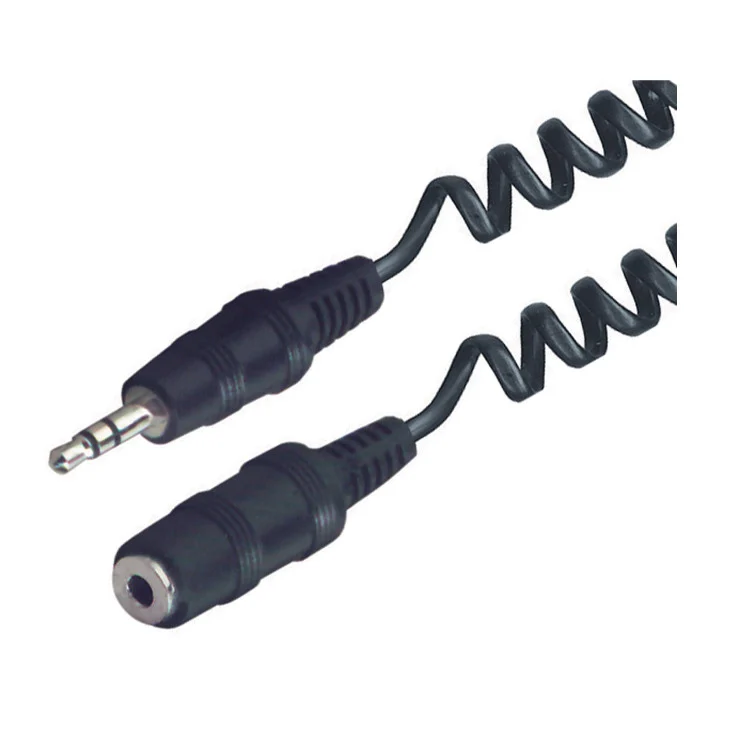 Kabl 3.5mm stereo muški-3.5mm stereo ženski spiralni 5.0m