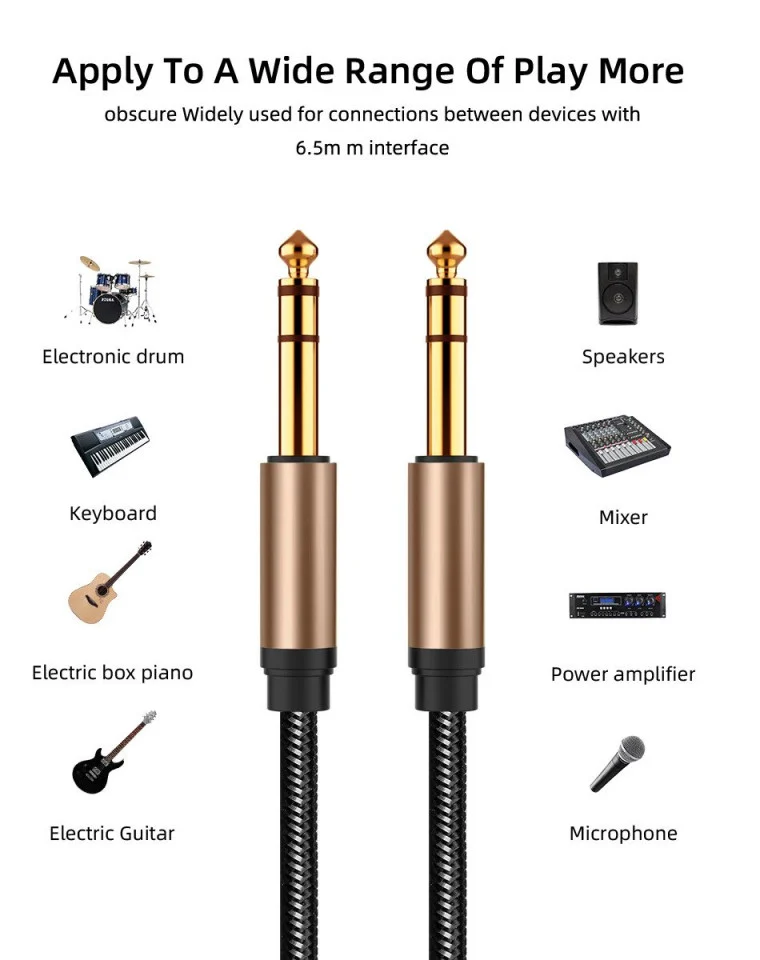 Kabl 6.3mm stereo muško-muški 1.8m PREMIUM