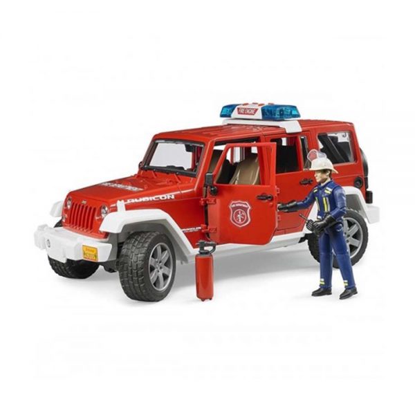Igračka Jeep Wrangler vatrogasni sa figurom Bruder