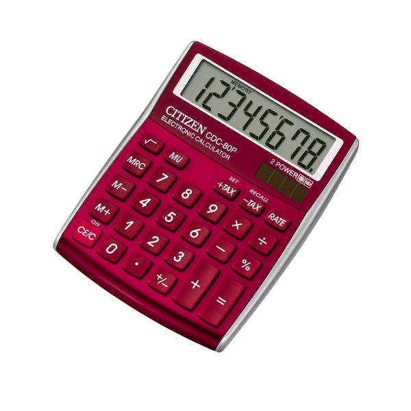 Stoni kalkulator Citizen CDC-80, 8 cifara crveni