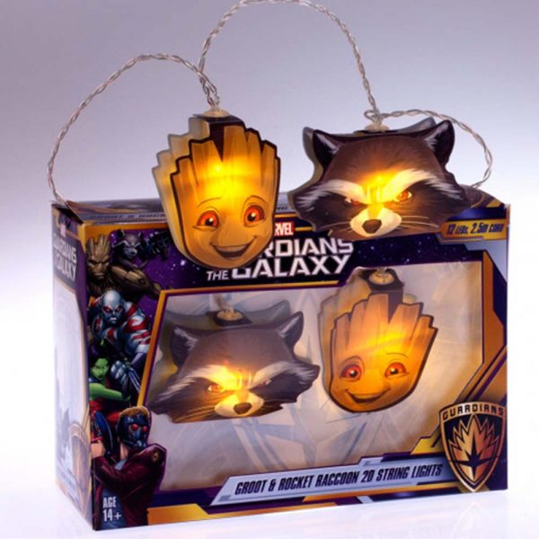 Groot and Rocket Guardians 2D Led Lanac