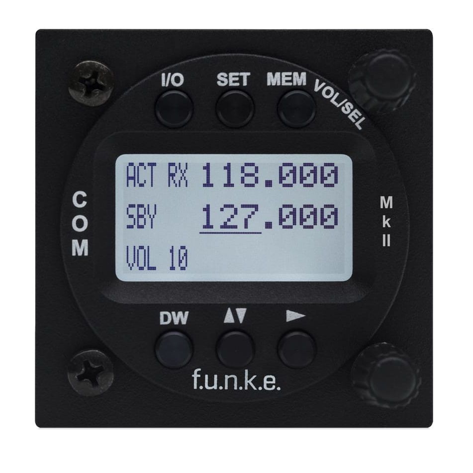 FUNKE - ATR833-II-LCD - VHF Transceiver 8,33kHz, 57mm housing - VOX-operated Intercom, 6W, LCD Display, Type Mk-II