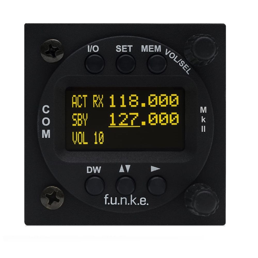 FUNKE - ATR833-II-OLED - VHF Transceiver 8,33kHz, 57mm housing - VOX-operated Intercom, 6W, OLED Display, Type Mk-II