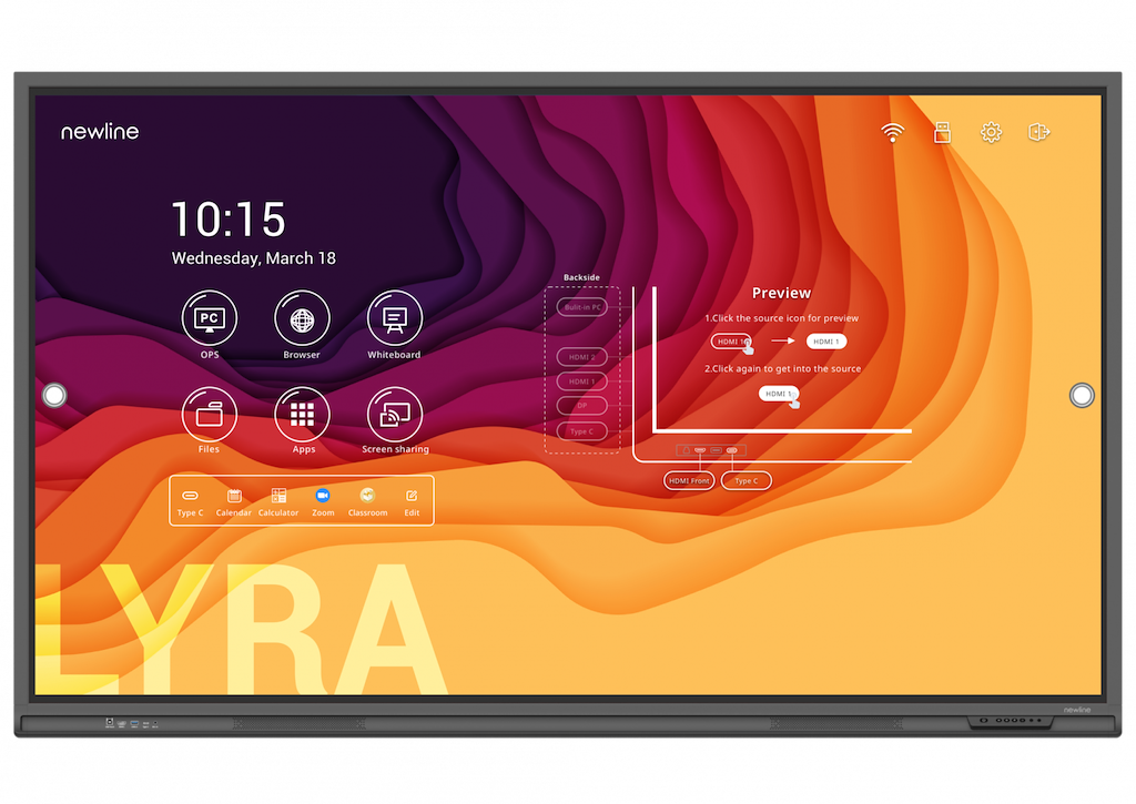 Interaktivni ekran Newline Lyra 65" za napredno učenje i poslovne potrebe