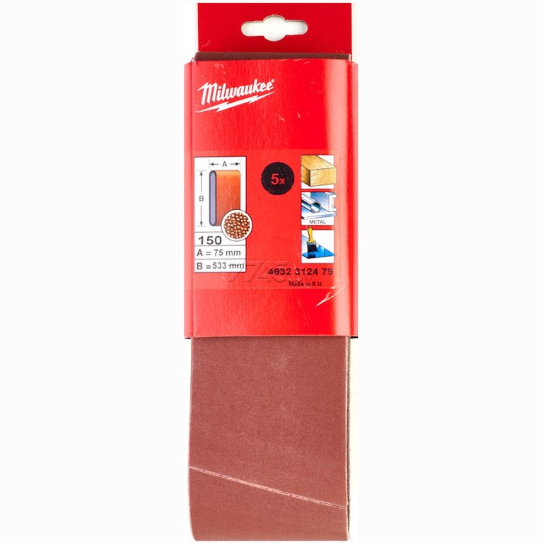 Milwaukee Brusni papir za tračnu brusilicu, G 150, 75 x 533 mm, 4932312479