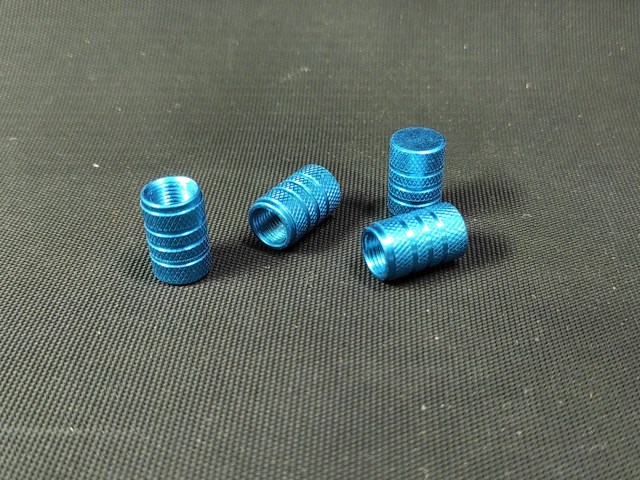 Kapice za ventile aluminijumske plave 4 kom