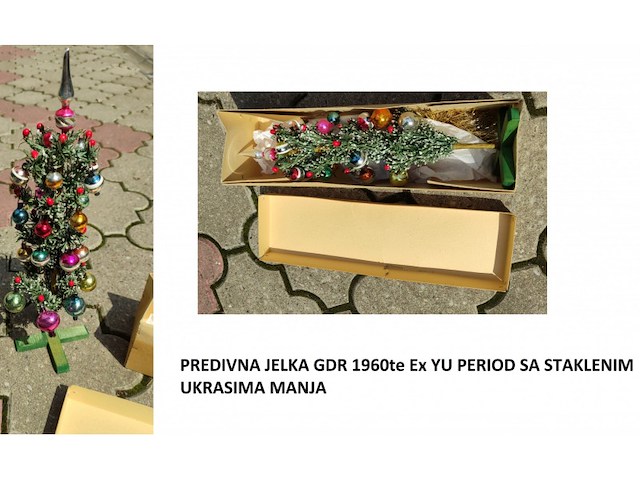 Predivna JELKA Made in GDR sa staklenim ukrasima RARE!