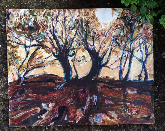 Slika slikana uljem na drvetu 50 x 40 cm