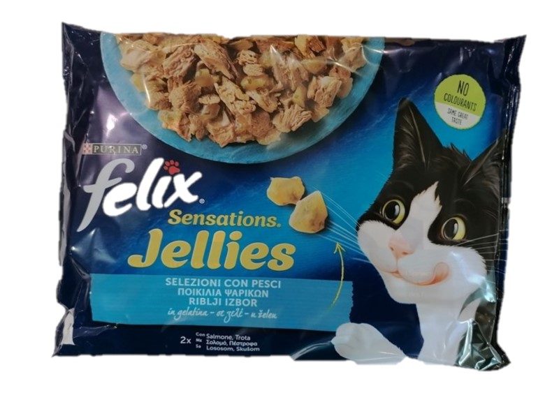 Felix Sensations sa lososom u želeu i sa pastrmkom u želeu 4x85g