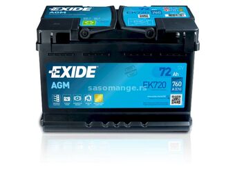 Akumulator EXIDE Start&amp;Stop AGM 12 V 72 Ah