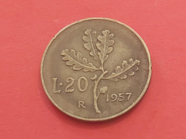 Italija  - 20 lira 1957 god