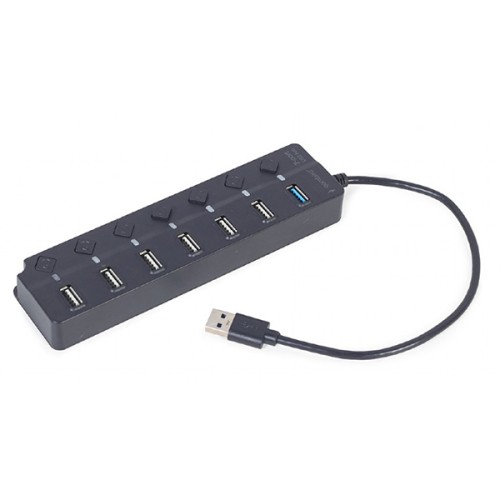 Gembird USB hub, 7-port (1 x USB 3.1 + 6 x USB 2.0) sa prekidačima | UHB-U3P1U2P6P-01