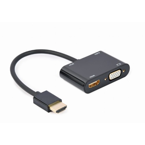 Gembird Adapter HDMI muški na HDMI / VGA ženski | A-HDMIM-HDMIFVGAF-01