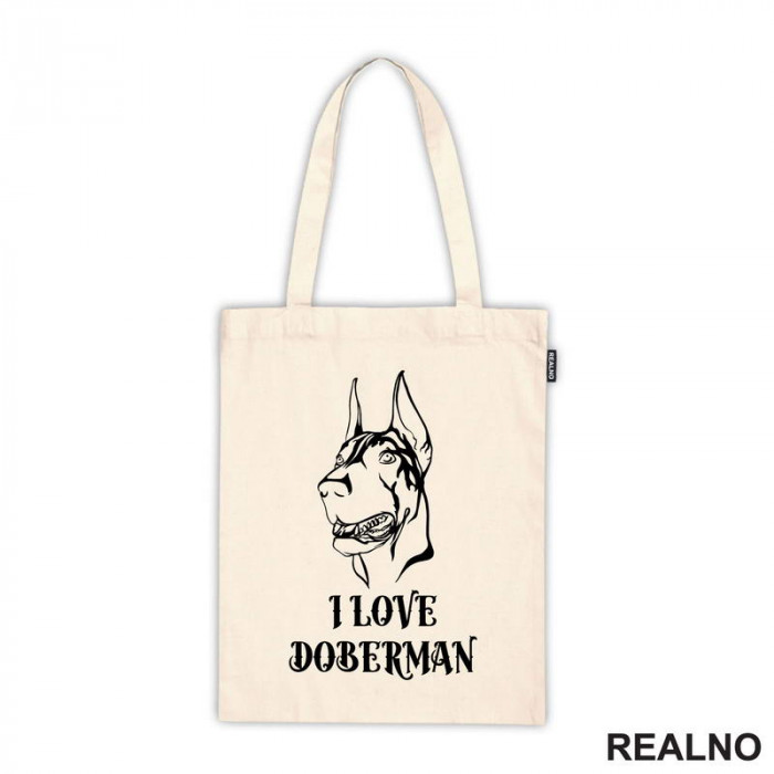 I LOVE DOBERMAN - SILUETA - PAS - DOG - CEGER