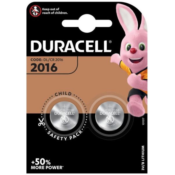 DURACELL Baterija LM CR2016 Lithium 3V, 2 kom (cena po komadu)