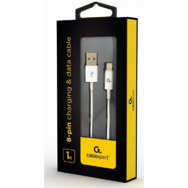 GEMBIRD USB kabl na Lightning, CC-USB2P-AMLM-1M-W, 1m, bela