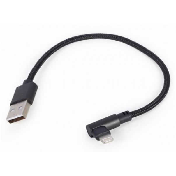 GEMBIRD USB kabl na Lightning, CC-USB2-AMLML-0.2M pod uglom, 0.2 m, crna