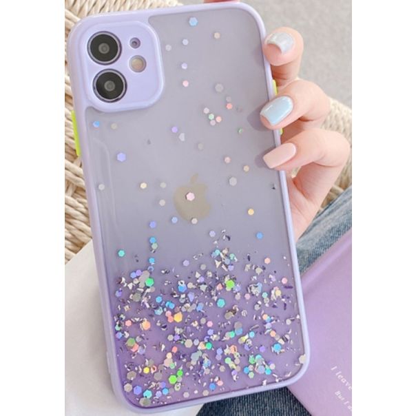 Futrola 3D Sparkling star silicone Purple IPHONE MCTK6- 12 Pro