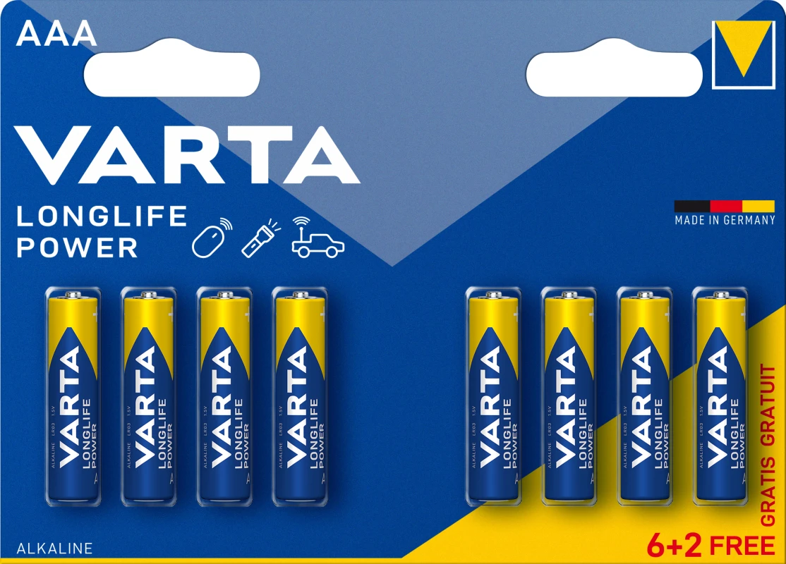 Varta (4903SOLR3) alkalne baterije Longlife 8 komada AAA