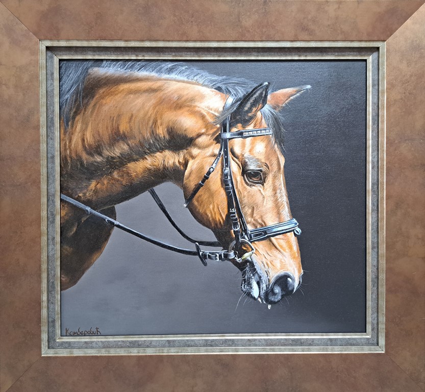 Konj II, Udait Kamberović, ulje na platnu, sa 61×66 cm, bez 45×50 cm, sertifikat, 700 eura