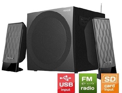 Microlab M300U Aktivni drveni zvucnici 2.1 38W RMS(14W,2x12W) SD, USB, FM radio, 3.5mm