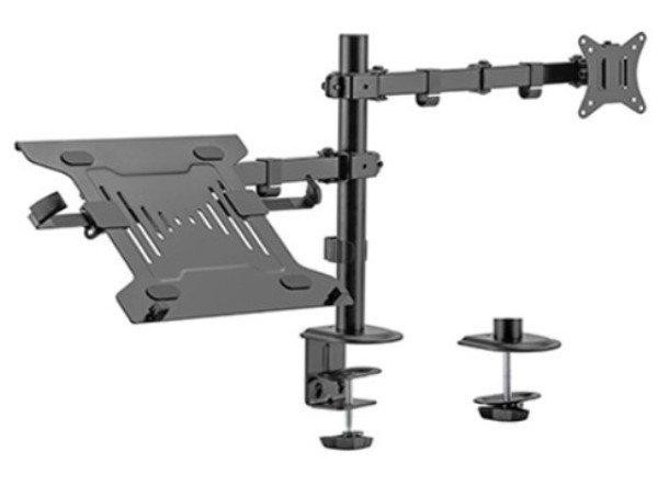 MA-DA-03 Gembird Podesivi stoni drzac za monitor tilt, 17-32 max.9kg + nosac za laptop