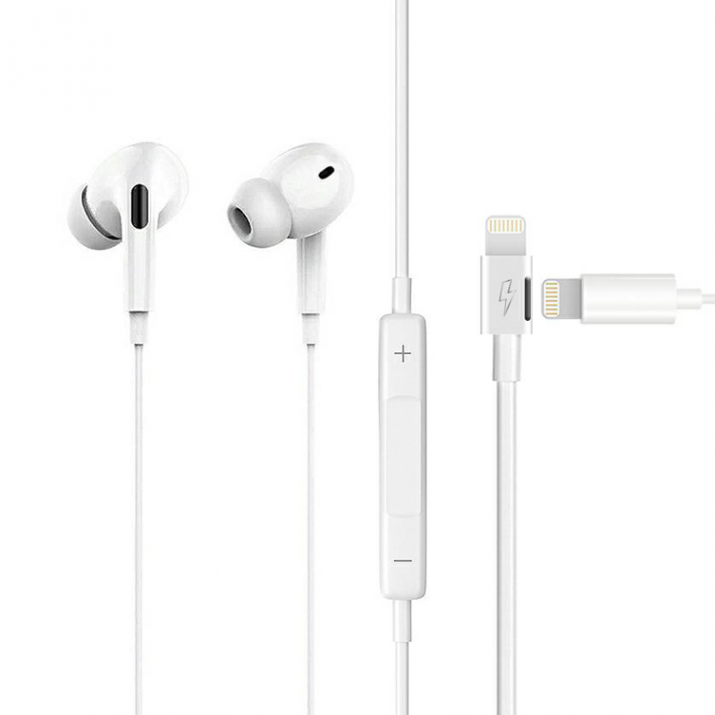 Slusalice sa adapterom - punjenje JH-015 za iPhone lightning bele