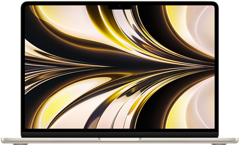 Apple MacBook Air, mly13cr/a, 13.6 Retina display 500nits, M2 chip 8‑core CPU, 8‑core GPU, 8GB RAM, 256GB SSD, Starlight, laptopID EK000546303
