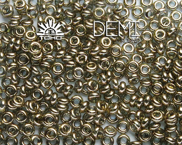 TN-08-204 Demi Round 8/0 Gold Lustered Montana Blue (5gr)