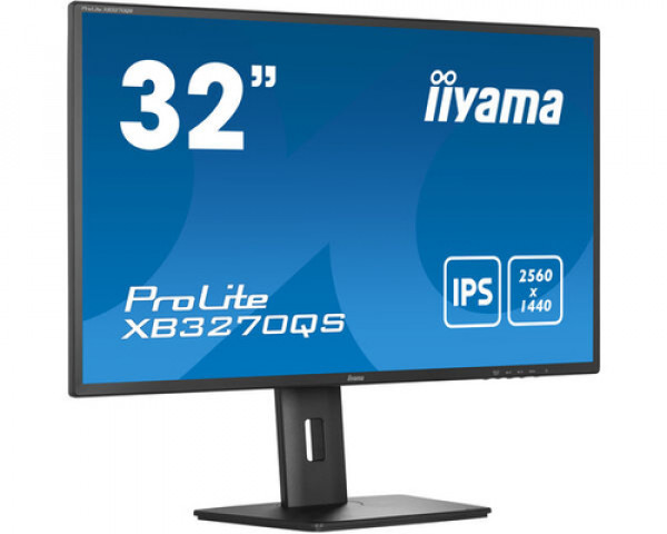 IIYAMA 32 IPS-panel, 2560x1440, 250cdm 4ms, 15cm Height Adj. Stand, Speakers, DisplayPort, HDMI, DVI ( XB3270QS-B5 )