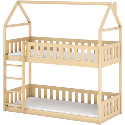 Drveni Dečiji Krevet Na Sprat Pola - Svetlo Drvo - 190*90 Cm