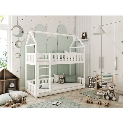 Drveni Dečiji Krevet Na Sprat Pola - Beli - 180*80 Cm